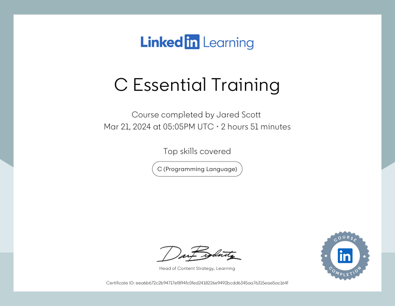 Certificates | Jared Scott